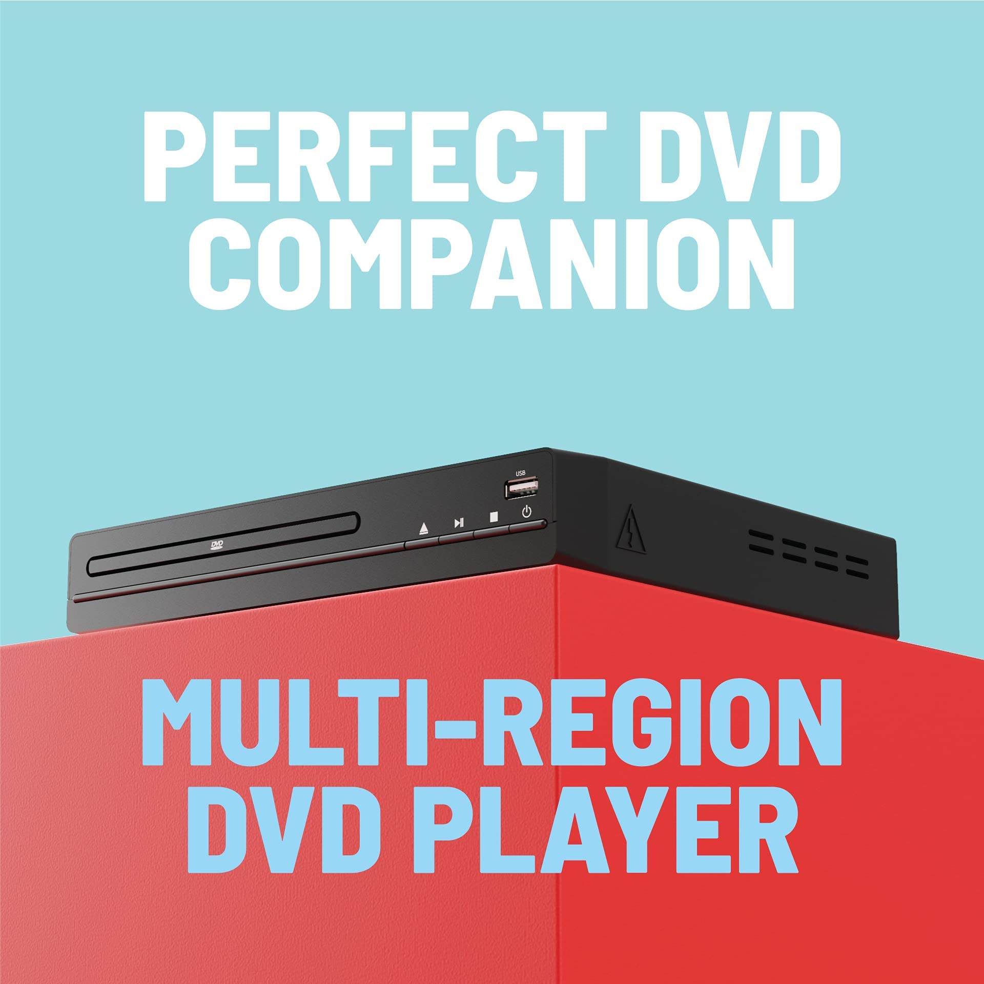 Majority DVD100 DVD Player for TV | Multi Region HD 1080P DVD Player | HDMI or RCA AV Cable TV Connection | USB MP3 and CD Playback I Slim Design I Easy Controls Remote Controlled DVD Player