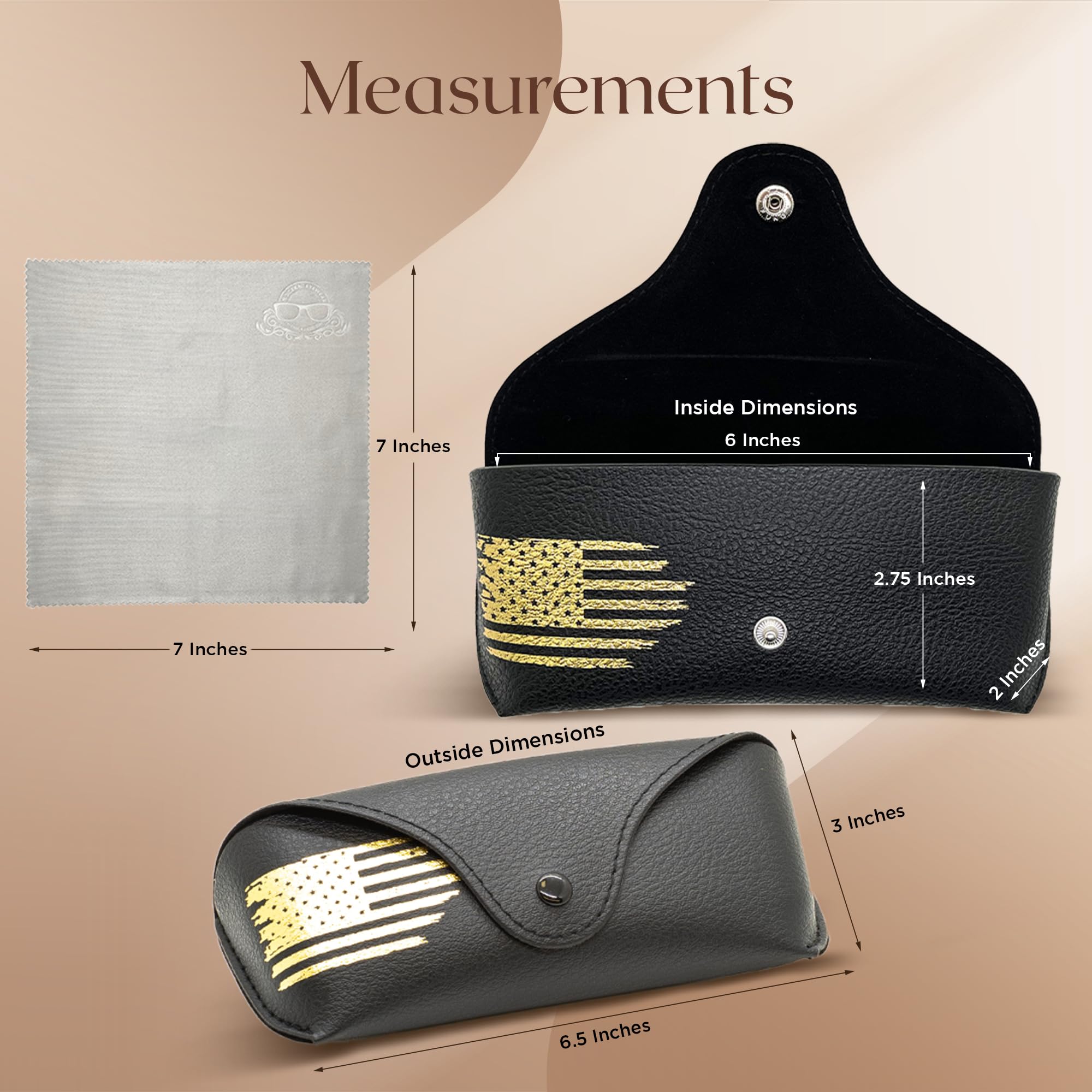 Modern Eyewear Leather Glasses Case - Slim Glasses Case for Men and Women - Portable Sunglasses Case (Black - Style A)