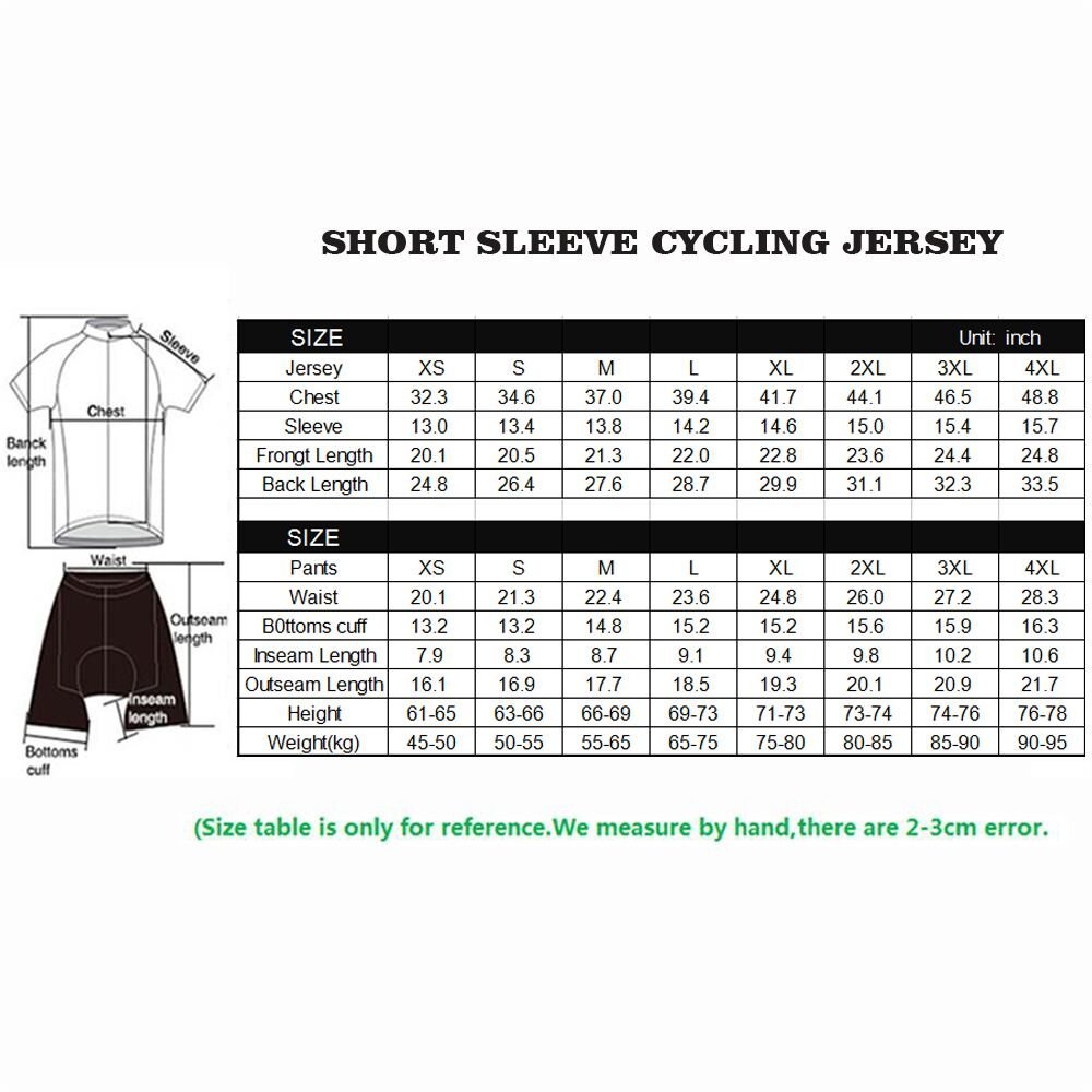 LOGASMART Mens Cycling Jersey Suit Breathable Short Sleeve Jersey & Padded Shorts Set