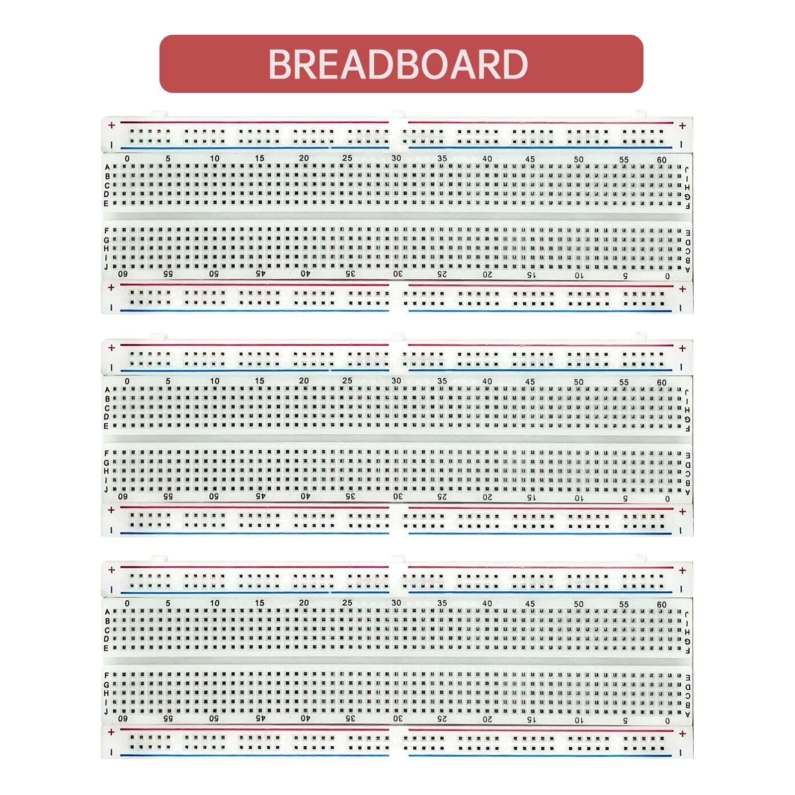 starfa lab Breadboard Kit, Include 3 x breadboard + 3 x 20 cm Jumper Wire m2 m/f2 m/f2 f Compatible with Arduino Raspberry Pi (Set of 6)