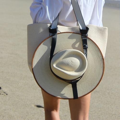 The Hat Harness Hat Holder - Stylish Durable Travel Accessory Designed for Purses, Totes, Bags, Backpacks, Luggage & More | Fits Multiple Hats & Supports Thick Or Curved Brims, Black
