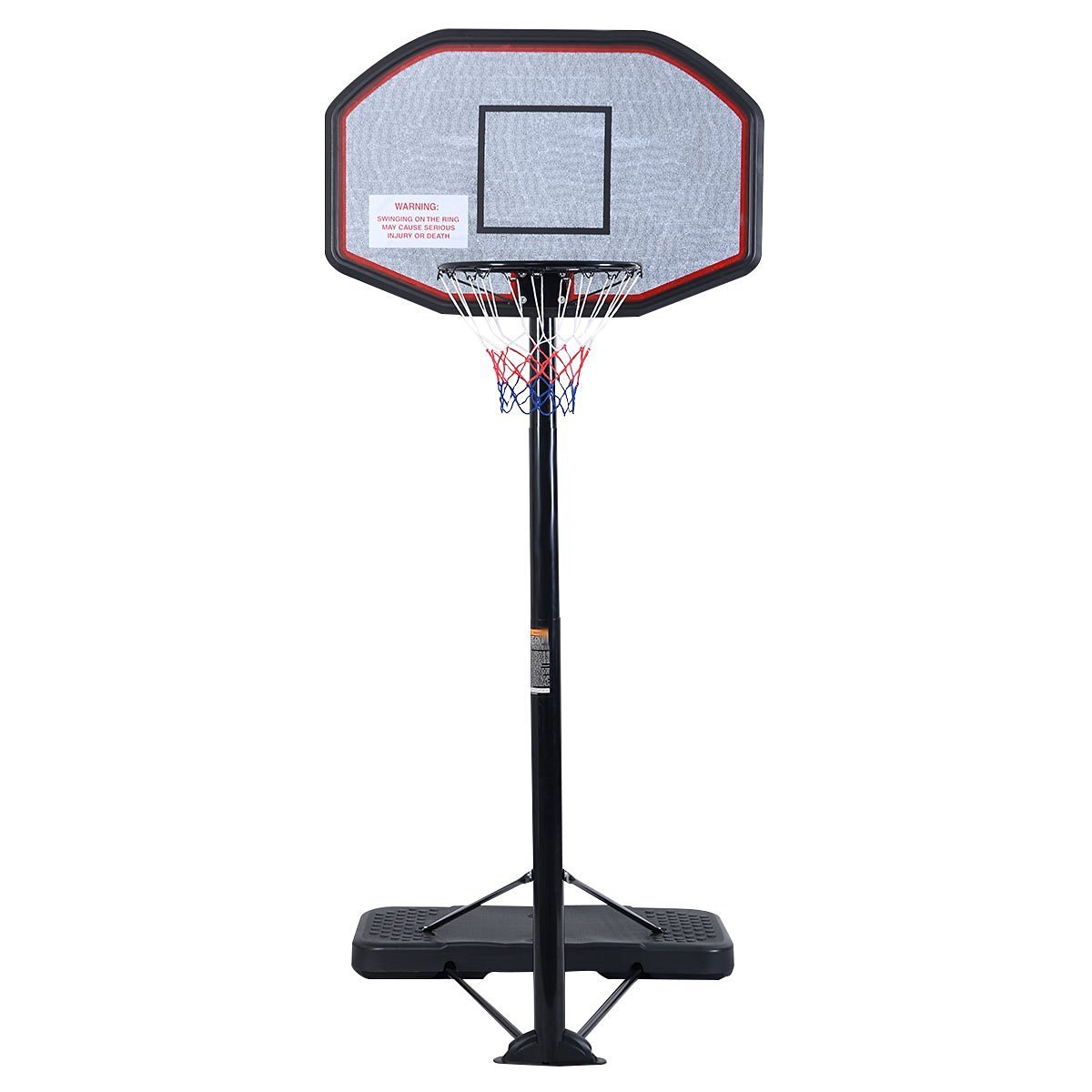 Movement God Portable Basketball Hoop System Height Adjustable 6.5ft-10ft with 43" Black Backboard for Indoor Outdoor Use