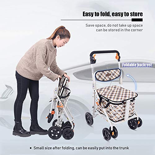 Walker with Seat and Wheels Rollators 4 Wheel with Seat Folding Lightweight Walking Aids Mobility Walkers with Padded Seat,Lockable Brakes and Carry Bag,Adjustable Height Gift for Mom Dad