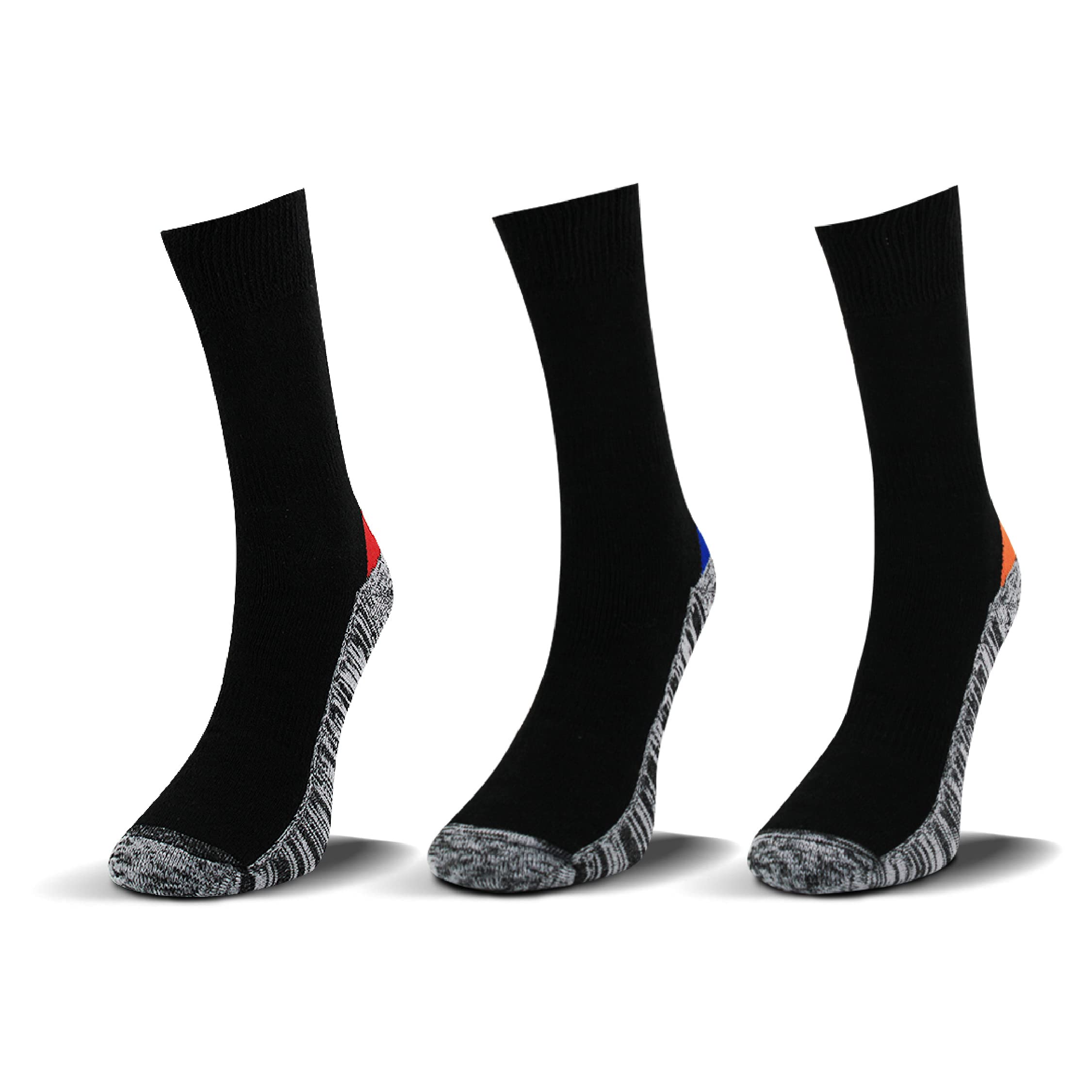 socksberg 6-12 Pairs Cushioned Crew Work Socks for Men | Durable Heavy Duty Mens Work Socks for Steel Toe Boots | Moisture Wicking Men's Reinforced Work Boot Socks | Size 6-12