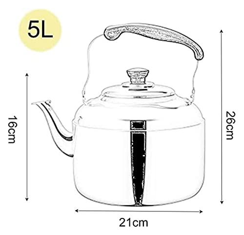 XENITE Classic Kettle Whistling Kettle for Gas Hob Stainless Steel Whistle Teapot, Ergonomic Handle, 4-8L Large Capacity Household Teapot for Kettle Kitchen Induction Hob Kettle Teapots
