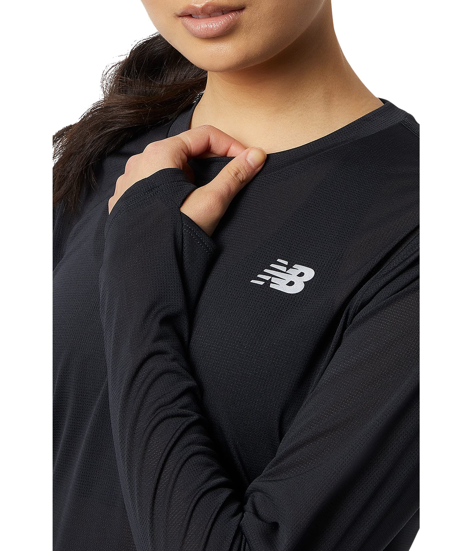 New Balance Women's Accelerate Long Sleeve 22, Black, Medium