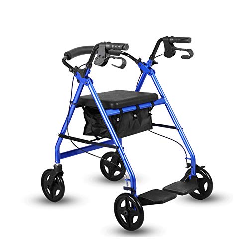 Walker,Rollators Walker Walker with Seat Walkers for Seniors Multifunctional Three in one Walker Foldable Walker Lightweight Aluminum Walker Outdoor,Supports 220 lbs