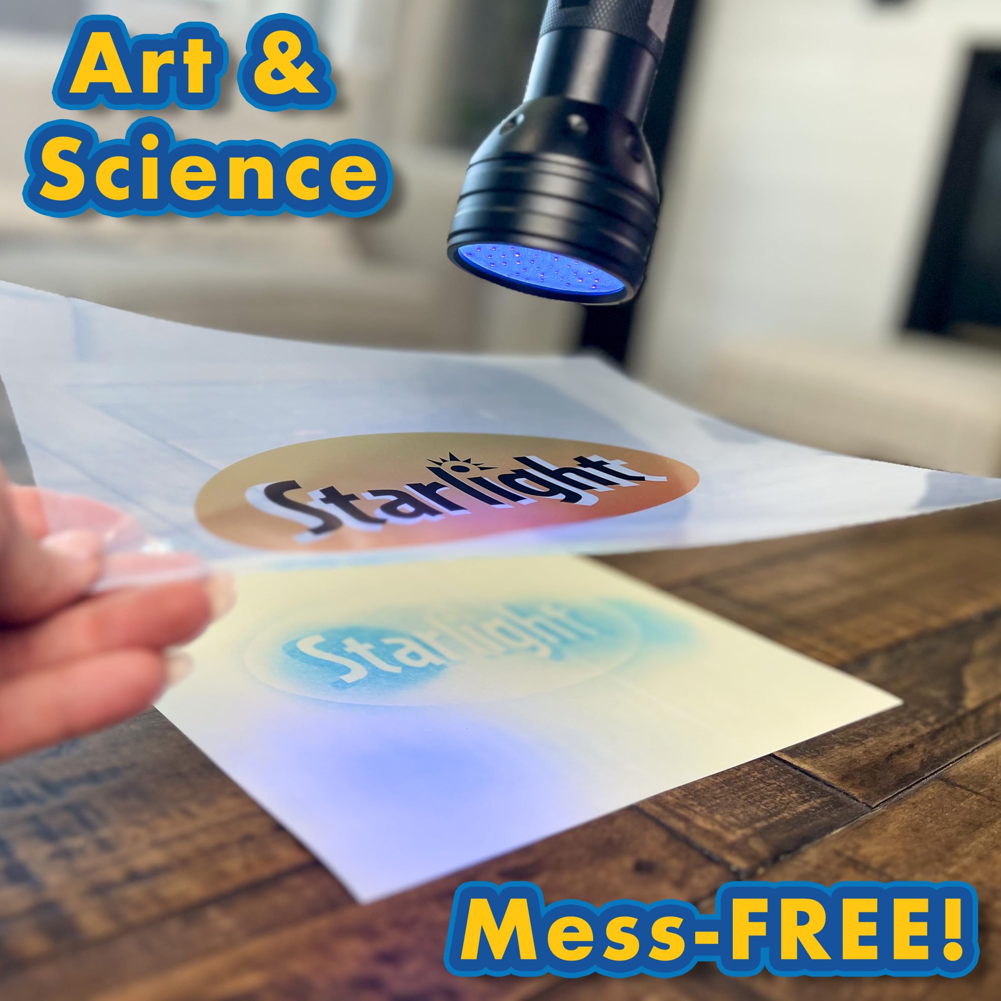 Starlight Cyanotype Kit | Instant 8"x10" Cyanotype Paper β No Water Needed | Sun Printing Kit for Kids, Crafts & Science β 20 Sheets of Sun Paper