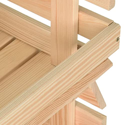 loibinfen Wooden Vegetable Trolley, 3-Tier Wood Kitchen Rolling Cart, Wood Trolley Island Cart, Utility Cart Multi-Layer Storage Shelf Rack on Wheels, 14.6"x11.8"x31.5" Solid Wood Pine -295