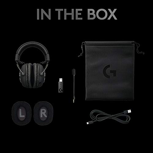Logitech G PRO X Wireless Lightspeed Gaming Headset with Blue VO!CE Mic Filter Tech, 50 mm PRO-G Drivers, and DTS Headphone:X 2.0 Surround Sound