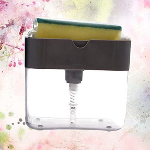 ONDIAN Soap Dish Hand Wash Dispenser Pump Caddy Manual Bottle Bracket in for Press Sink Soap with Sponge Without Liquid Washing Dispenser Countertop Lye Holder Dish Foam Pump Bottle Dispenser
