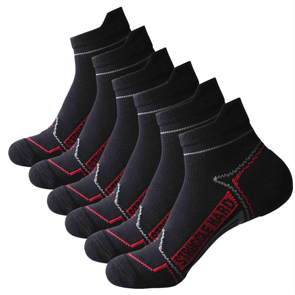 PAIXUN Mens Compression Socks For Men Women Cotton Athletic Running Workout Size 6-13 No Show Low Cut Crew Socks