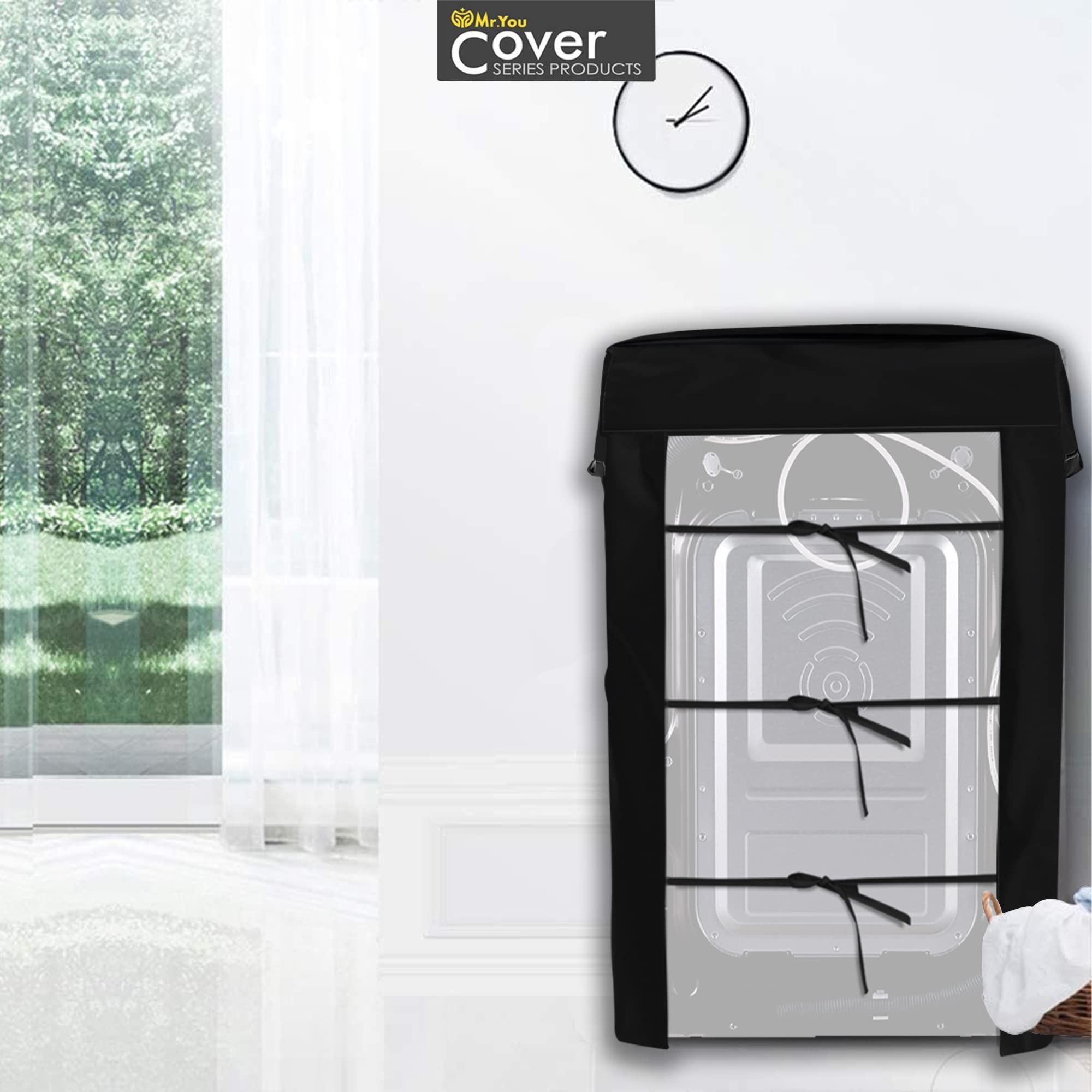 Portable Washing Machine Cover,Top Load Washer Dryer Cover,Waterproof Full-Automatic/Wheel Washing Machine Cover(20"20"34"inches,Black)