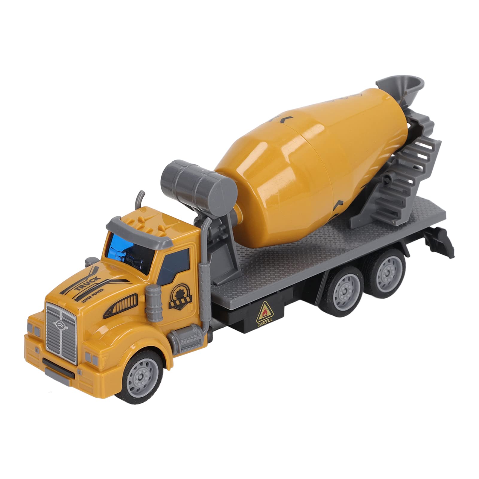 SUNGOOYUE 1:48 Cement Mixer Toy Truck, High Simulation Glossy Pull Back Car Toys for 3 Years Old Kids (Long Head)