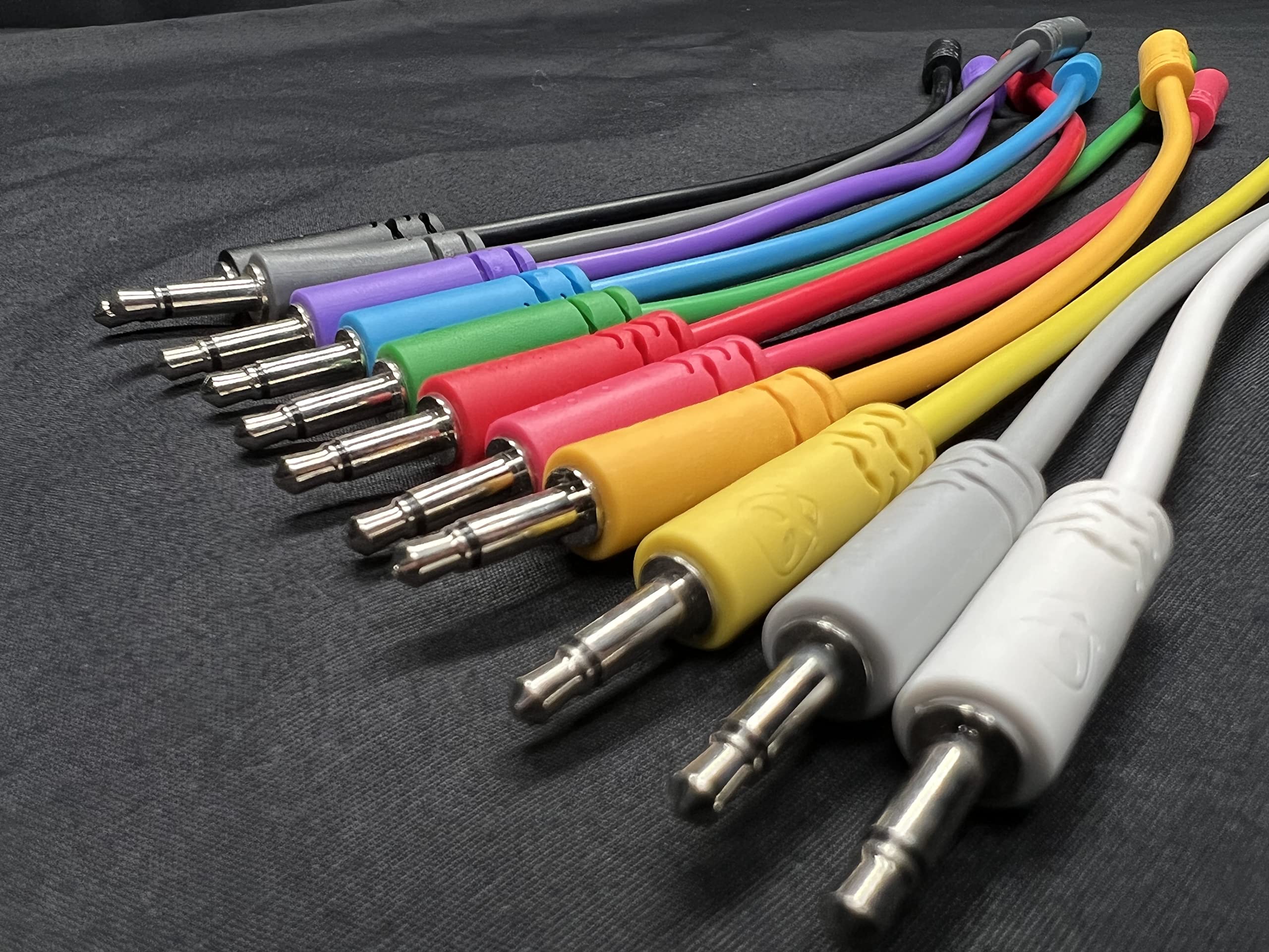 Starving Students Music Supplies Luigis Modular Supply Spaghetti Eurorack Patch Cables - Package of 5 Black Cables, 36 (90 cm)