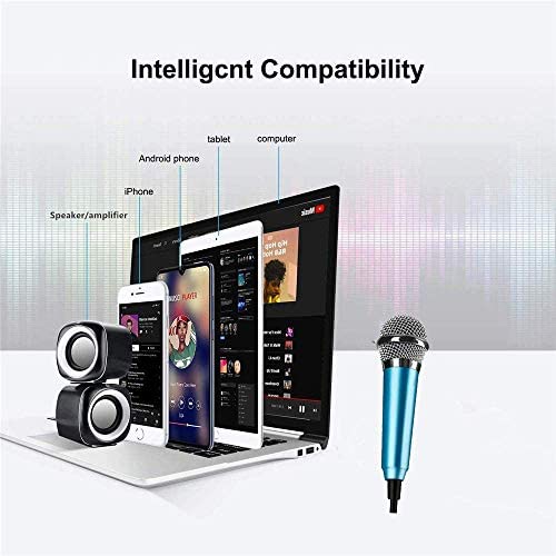 Mini Portable Vocal Microphone for Mobile Phone, Computer, Tablet, Recording Chat and Singing(Blue)