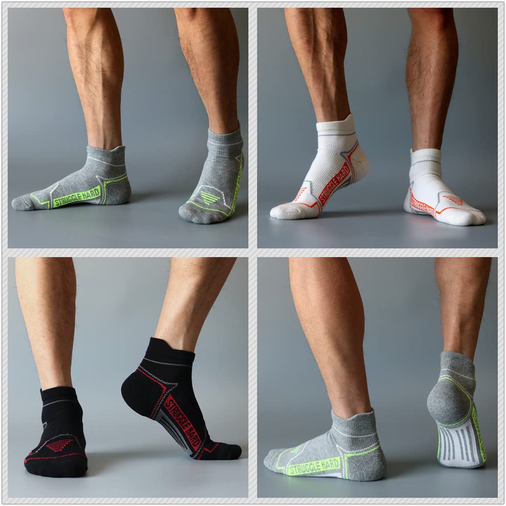 PAIXUN Mens Compression Socks For Men Women Cotton Athletic Running Workout Size 6-13 No Show Low Cut Crew Socks