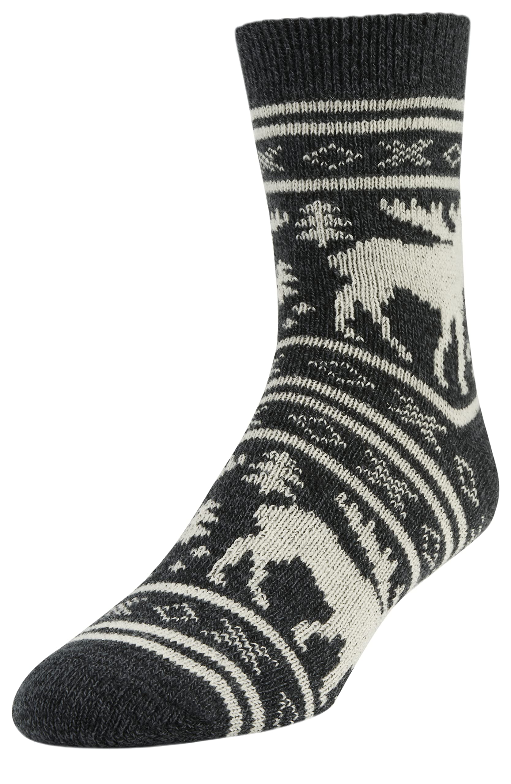 Sof Sole Fireside Double-Layer Cozy Ultra-Warm Soft Giftable Multi-Pack Crew Socks, Grey/Blue/White/Black, Large