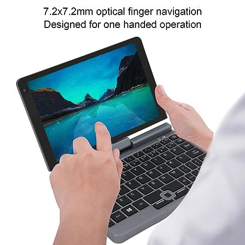 Mini Laptop, 8 Inch Laptop PC, 180° Flip, T Axes, Stylus, Touch Screen, High Performance, Full Keyboard, HD Camera, Aluminum Alloy, Dark Sky Gray, Windows11 (12GB+256GB US Plug)