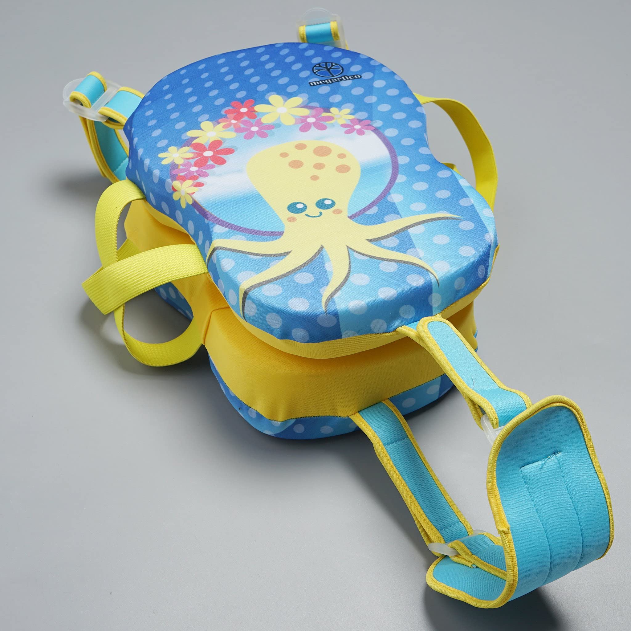 Megartico Swim Foam Pad Trainer Learning Floatation Padded Vest (Blue Yellow Octopus, 4-6 Year)