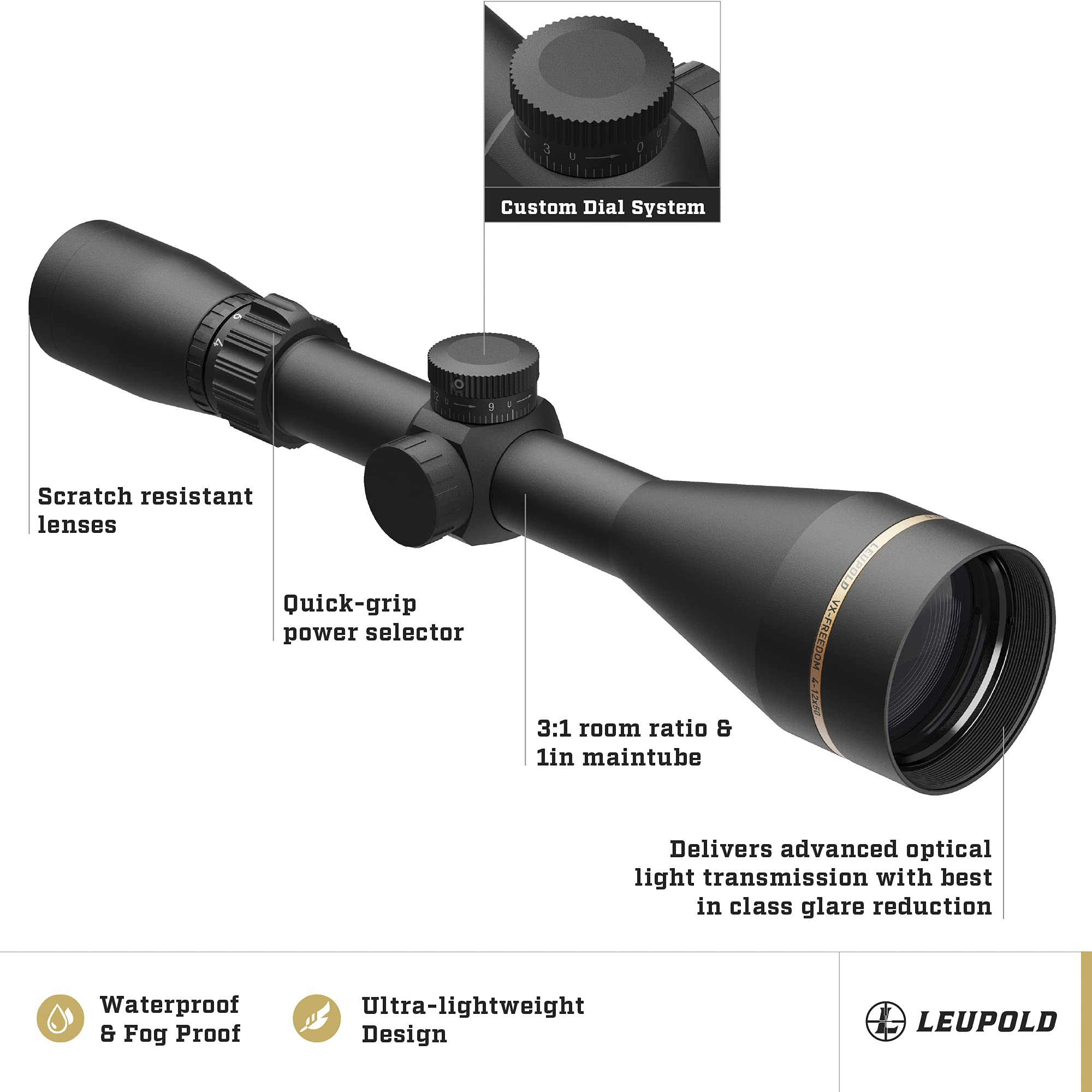 Leupold VX-Freedom 4-12x50 (1 inch) CDS Duplex Reticle Riflescope