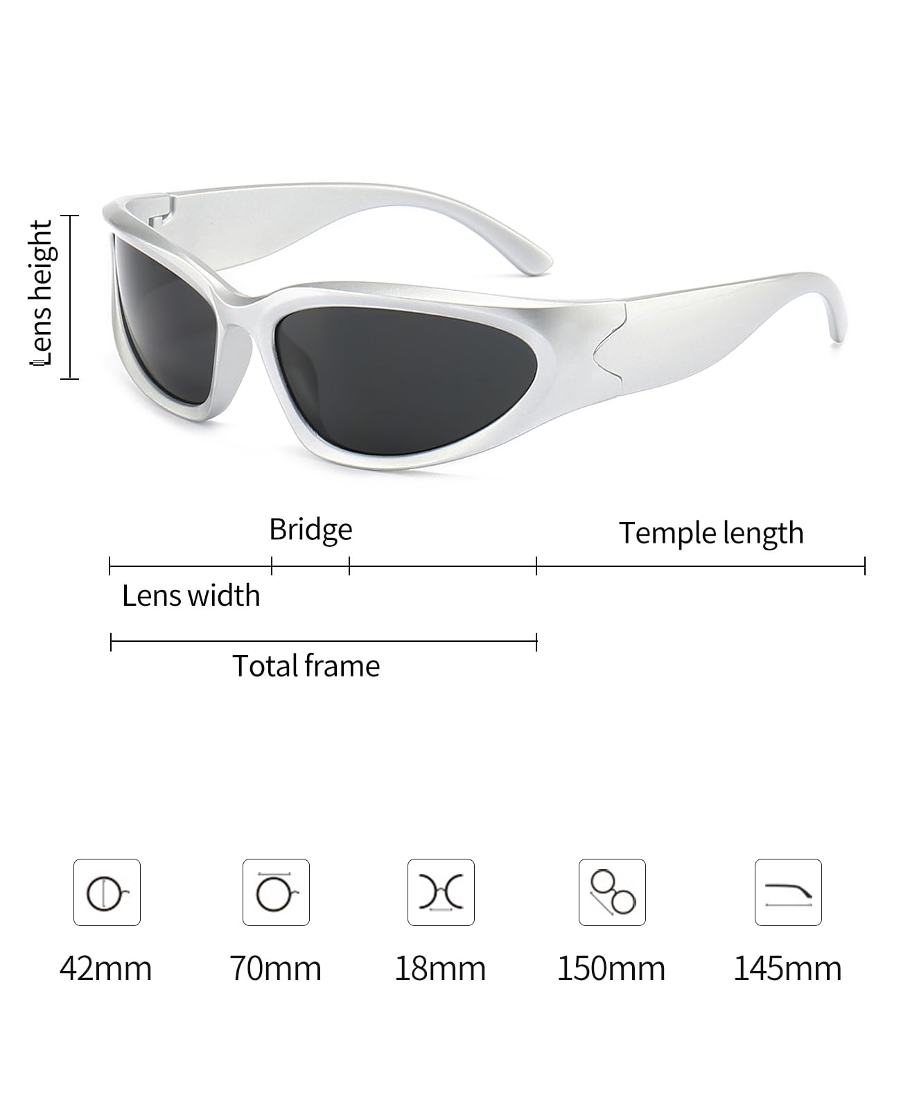 SOAR&EAGLE Y2K 3Pack Polarized sunglasses Men's sunglasses Women's sunglasses Fashion Sport Shades Sun Glasses(Silver frame gray sheet, Silver frame silver sheet, Bright black gray sheet)
