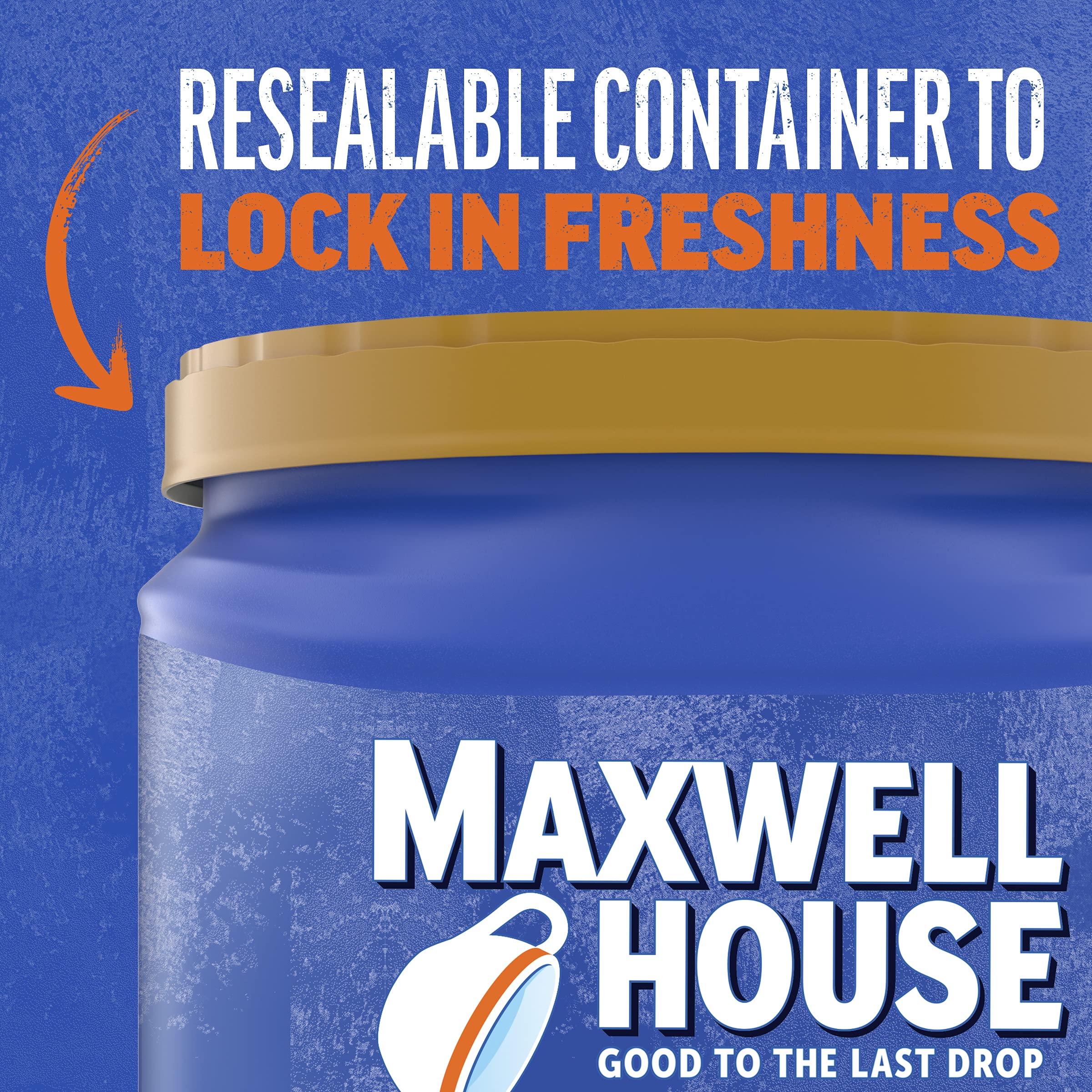 Maxwell House Half Caff Medium Roast Ground Coffee with 1/2 the Caffeine (2 ct Pack, 25.6 oz Canisters)