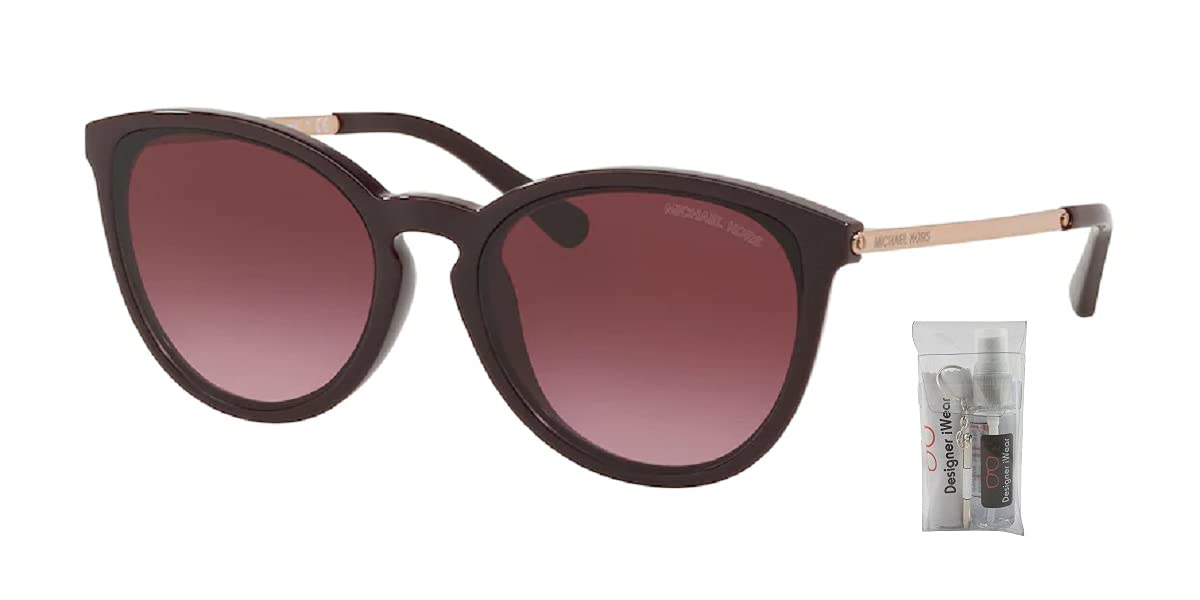 Michael Kors MK2080U 33448H 56 MM Cordovan/Cordovan Gradient Round Sunglasses for Women + BUNDLE With Designer iWear Kit