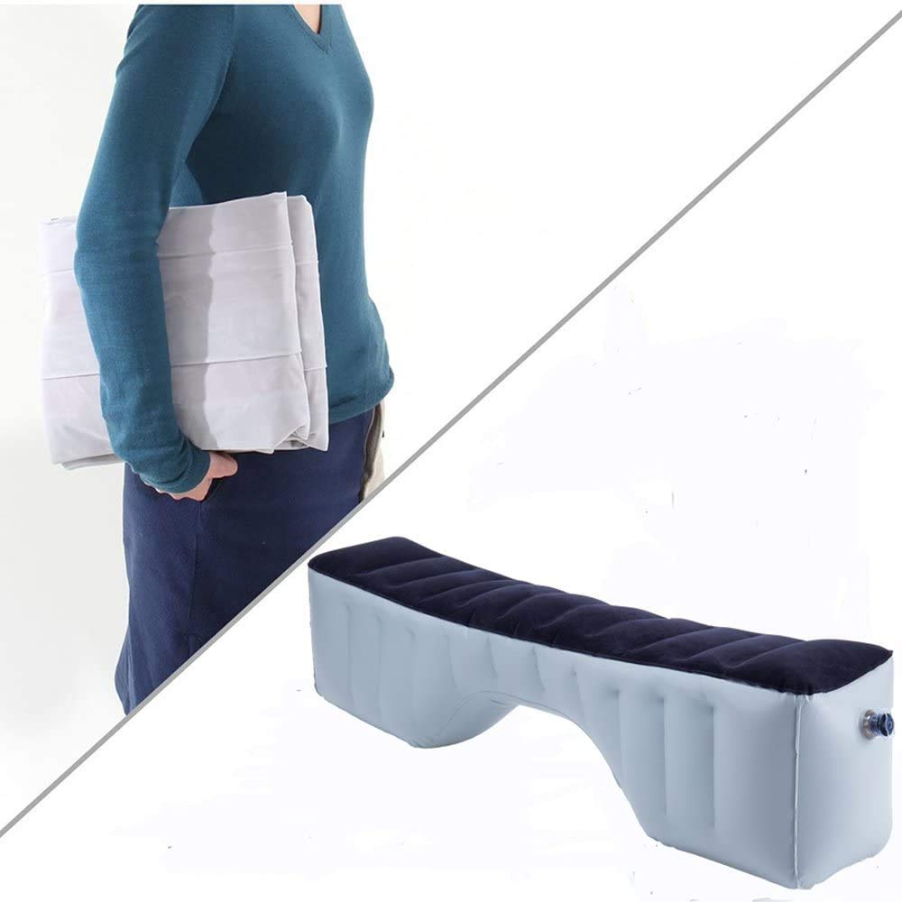 Mr.Ho Inflatable Car Travel Mattress Back Seat Gap Pad Air Bed Cushion Camping Air Couch (Blue)