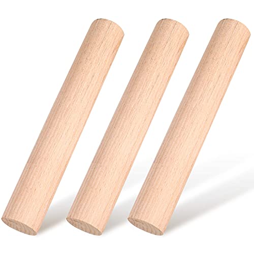 Small Wooden Rolling Pin, Dumpling Dough Roller Wooden Mini Rolling Pins Kitchen Utensil Tool for Fondant, Pasta, Bread, Pastry, Cookies, Pizza, Pie, Cylinder Style, 6.3 Inch (3 Pieces)