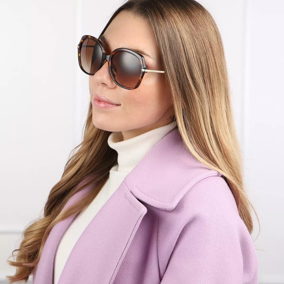 Michael Kors Woman Sunglasses Dark Tortoise Frame, Brown Gradient Lenses, 56MM