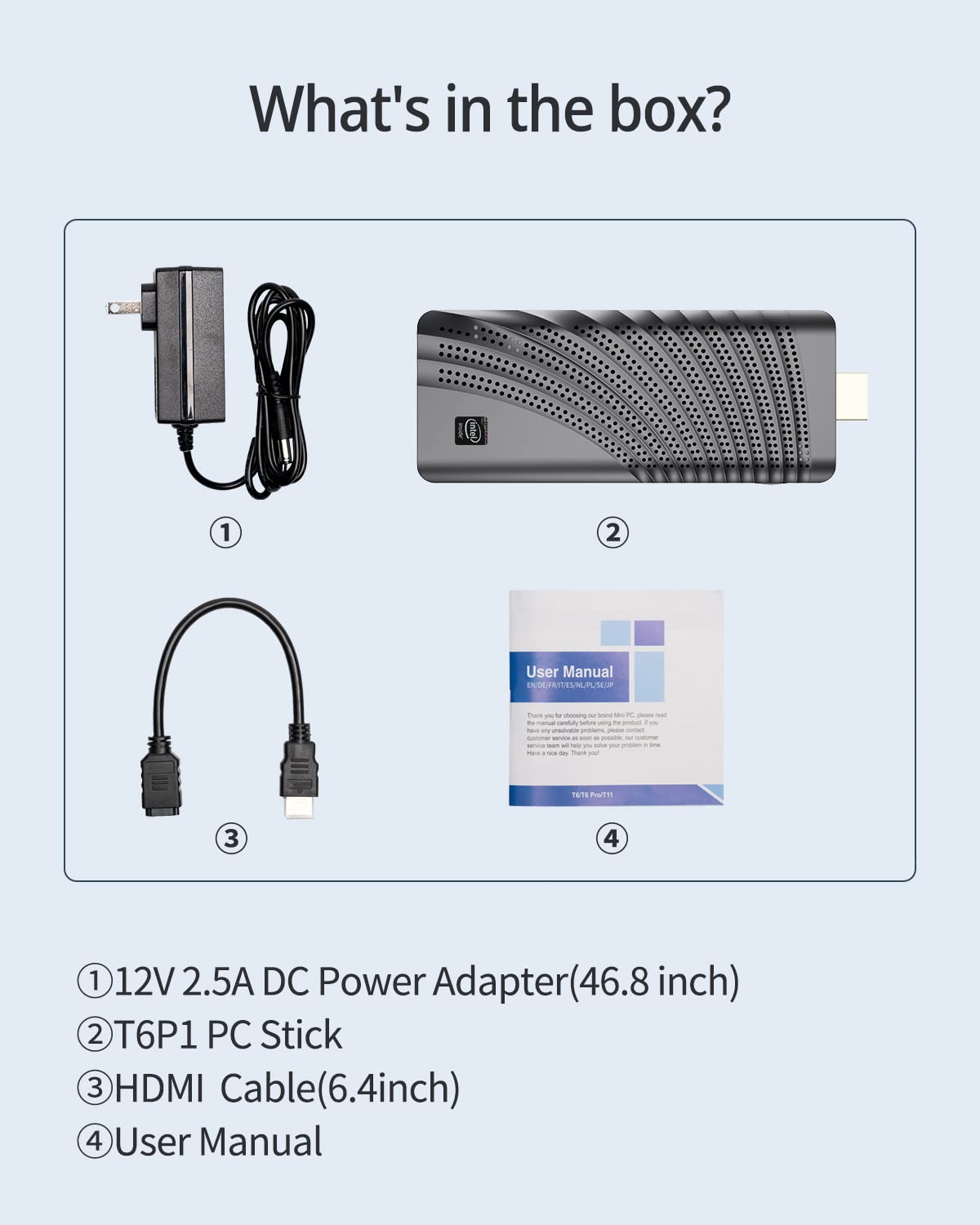 Mini PC Stick 8GB DDR4 128GB eMMC Intel Celeron N4000 (Up to 2.6GHz) Mini Computer Stick with Windows 10 Pro Supports 4K HDMI, 2.4G/5G WiFi, Bluetooth 4.2, Auto Power On, HTPC