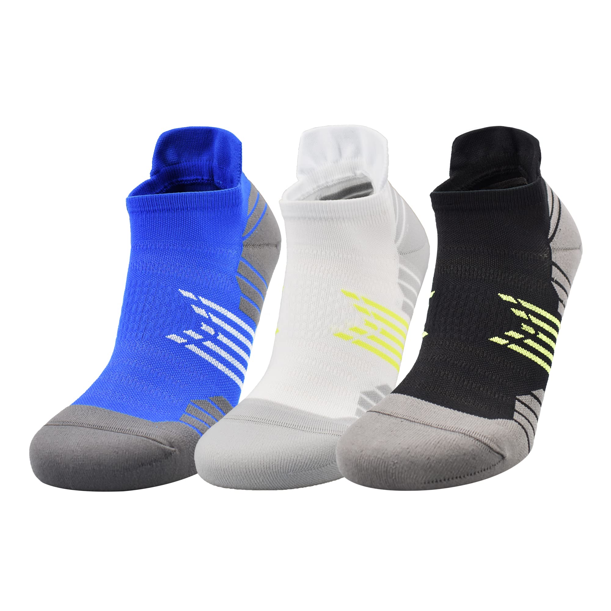 Senston Men's Running Socks 3 Pack Sports Socks Low-Cut Ankle Socks Sporting Socks for Men - B