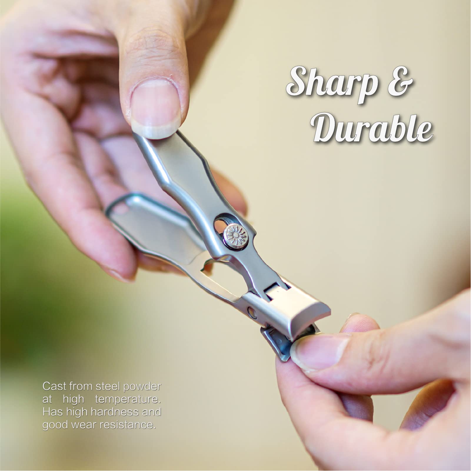 LIJIU® Nail Clipper, Wide Blade Large Nail Cutter, Titanium Plated, Extra Sharp & Heavy Duty Toenail Clippers for Thick Nails or Tough Fingernail & Ingrown Toenail. Suitable for Men, Women.… (Large 1)
