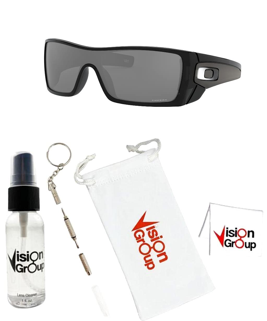 Oakley OO9101 Batwolf Sunglasses + Vision Group Accessories Bundle (Matte Black/Grey Polarized (910104)