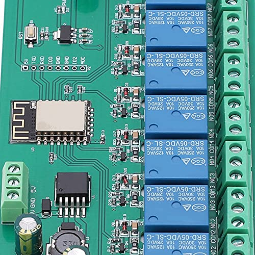 WAAZI WiFi 8?Channel Relay Module ESP8266 Development Board DC 7-28V / 5V Voltage Monitoring Relays for Control