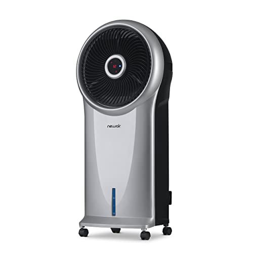 Newair Evaporative Air Cooler and Portable Cooling Fan in Silver, Honeycomb Pad Cooling, 470 CFM, 1.45 Gallon Removable Water Tank, Remote Control and Timer, Cost Saving Cooling for Dry Climates