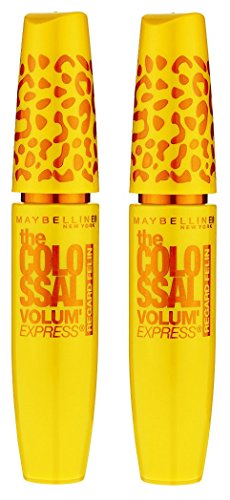 Maybelline New York Volum' Express The Colossal Cat Eyes Washable Mascara Makeup, Glam Black, 2 Count, Washable Glam Black