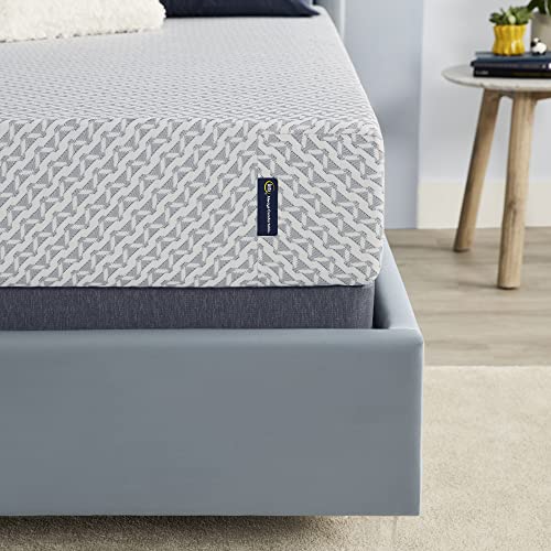 Serta - 10 inch Cooling Gel Memory Foam Mattress, King Size, Medium, Supportive, CertiPur-US Certified, 100-Night Trial - Sheep Retreat, Blue/White
