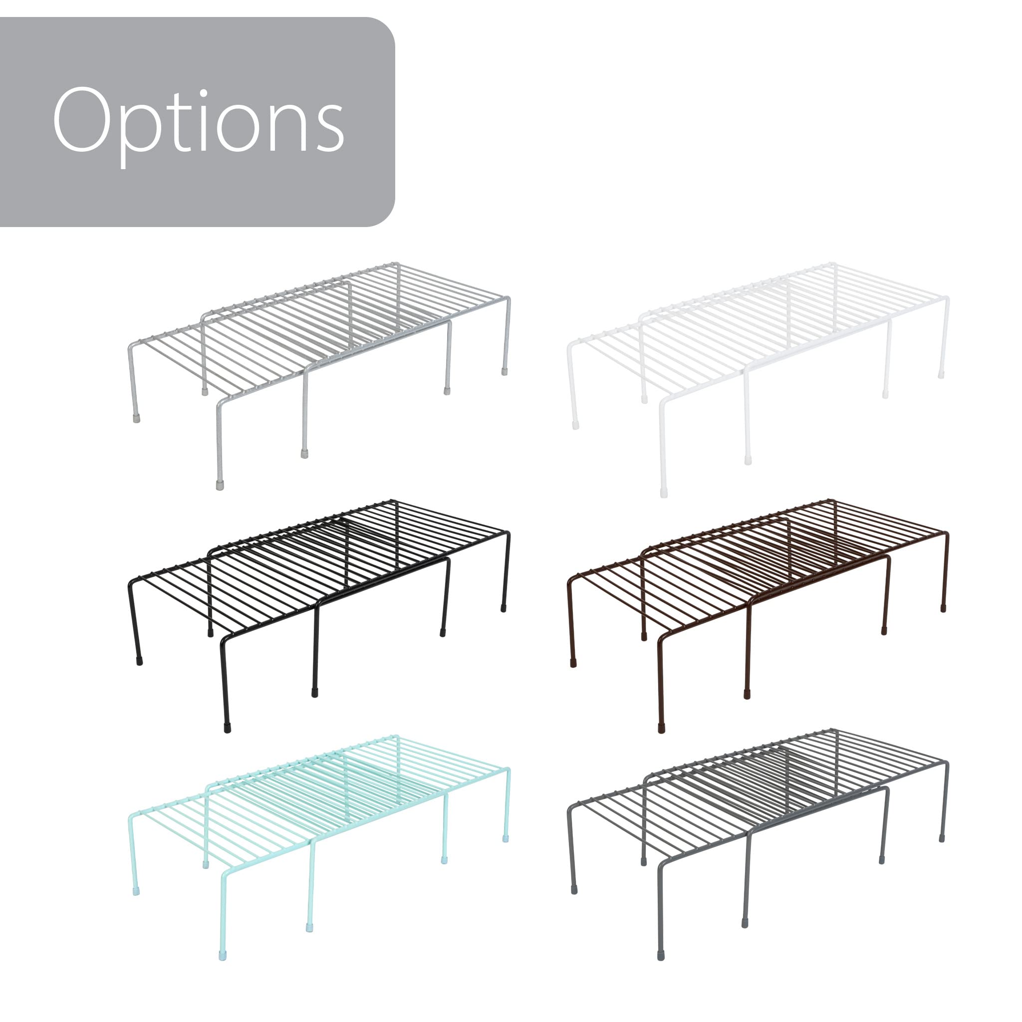 Smart Design Extendable Storage Shelf β Lengthen from 16 to 32.5 in., Black β Sturdy Steel Pantry Organizer with Rust-Resistant Finish and Non-Slip Feet for Easy Home Organization and Storage
