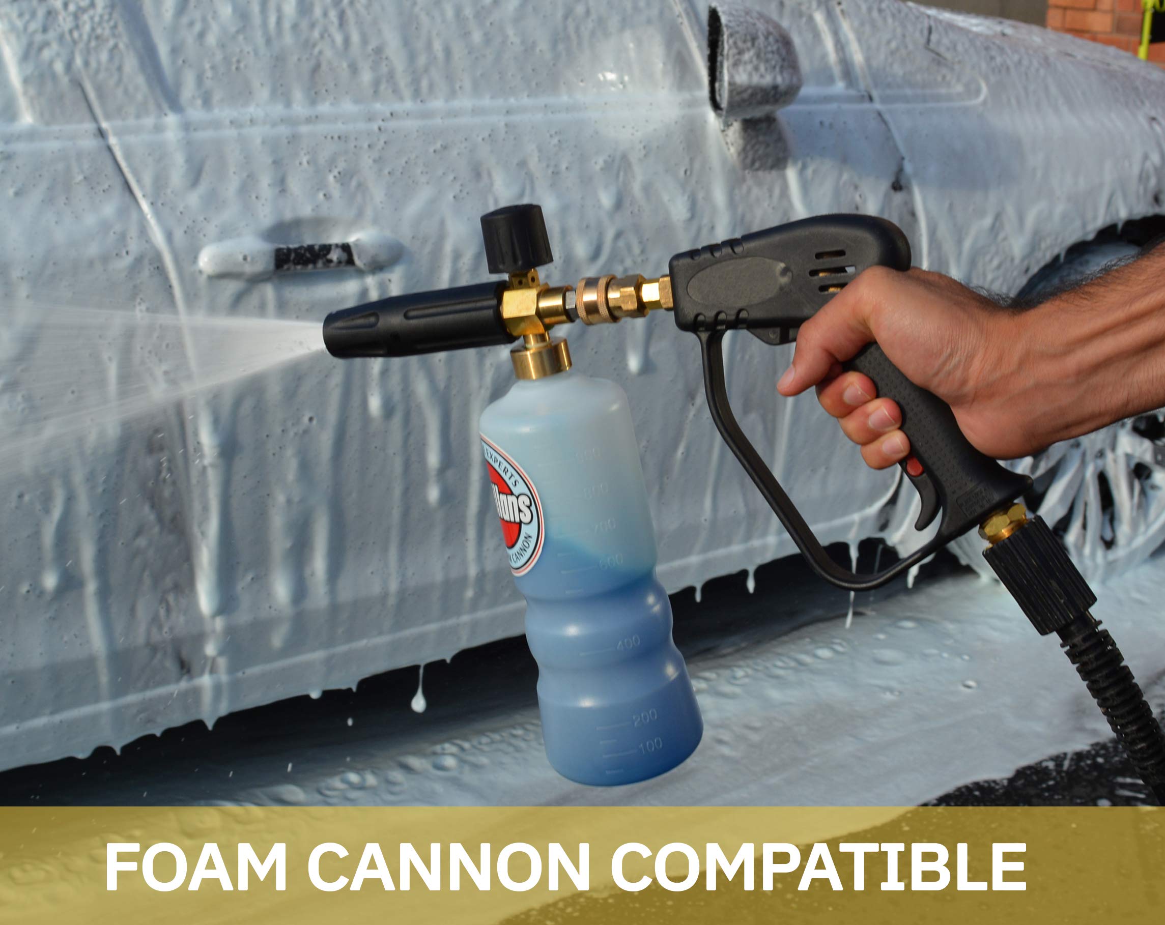 McKillans Professional Snow Foam Cannon Adjustable Lance Pressure Washer Jet Wash with 1/4” Quick Connector … (Cannon + Washer Gun)