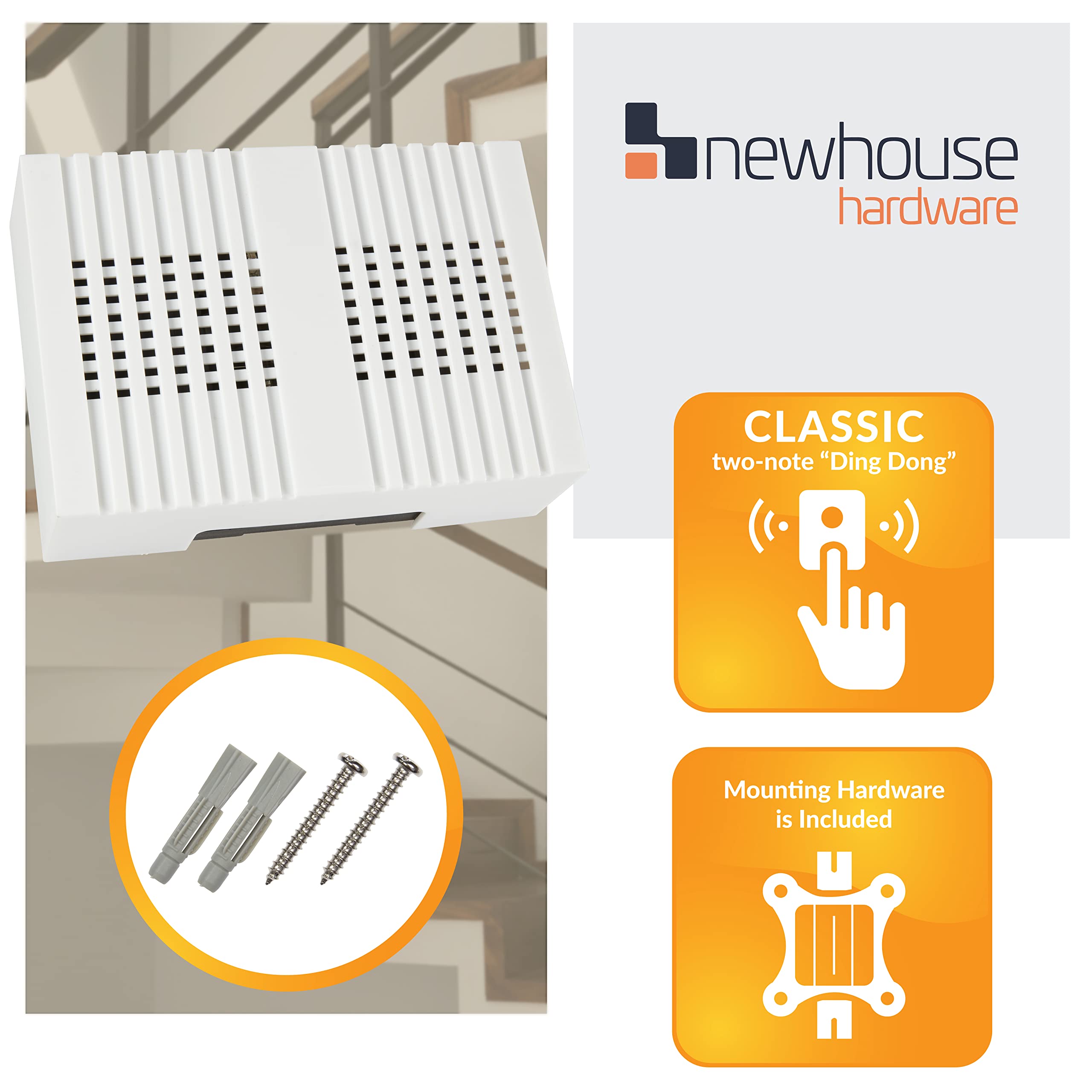 Newhouse Hardware CHM4 Doorbell Chime, White