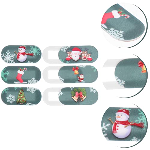 UKCOCO 6pcs Christmas Camera Cover Webcam Blocker Stickers Camera Protector Cover Webcam Privacy Cover Webcam Cover Slide Christmas Webcam Cover Slider Compatible Protection Cap Abs