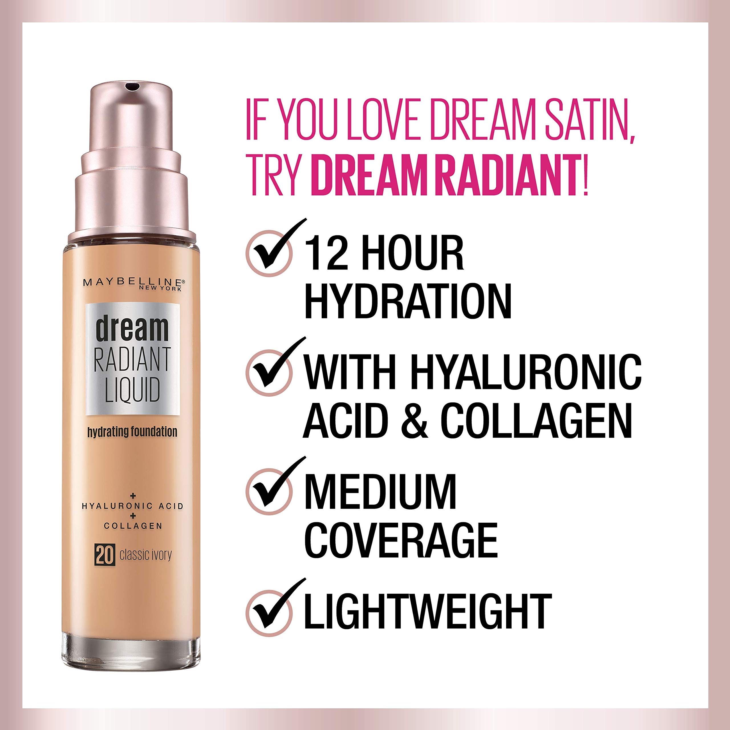 Maybelline New York Dream Satin Liquid Foundation, Ivory Beige [30], 1 oz