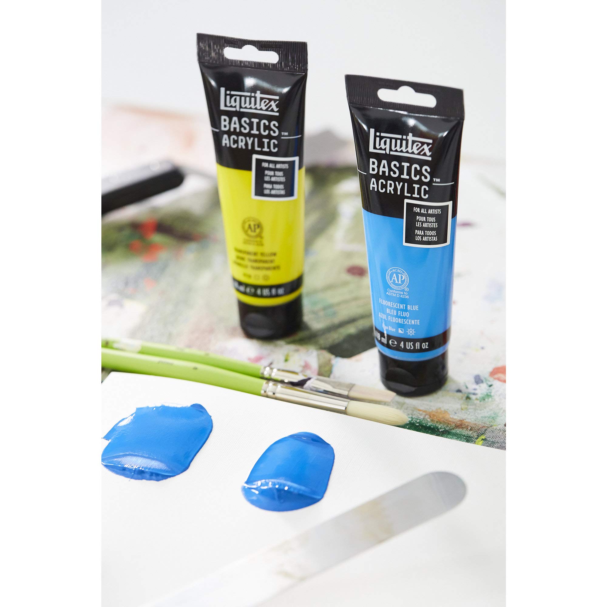 Liquitex BASICS Acrylic Paint, 118ml (4-oz) Tube, Fluorescent Blue