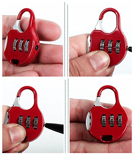 ZPLIUST 3 Digit Combinations Padlock The Safe Cipher Lock Resettable Code Lock, Color Locks (8 Pack)