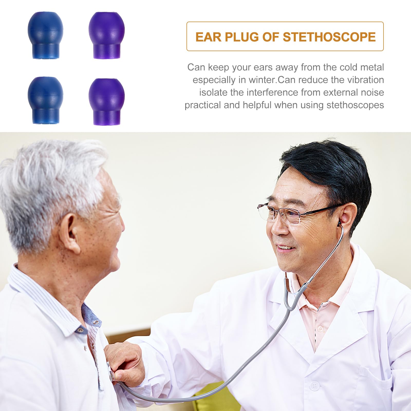 UKCOCO Stethoscope Ear Tips- Stethoscope Replacement Earplugs Universal Soft- Sealing Earbuds, Cue Tips Ear Pieces for Stethoscope Parts 10 Pairs