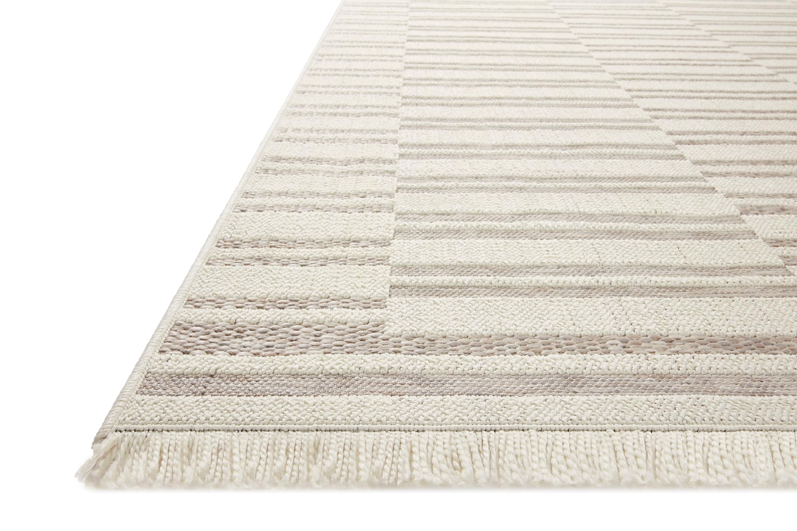Loloi Amber Lewis x Loloi Malibu Collection MAB-03 Tan / Ivory, 8'-10" x 12'-2", Indoor/Outdoor, Area Rug