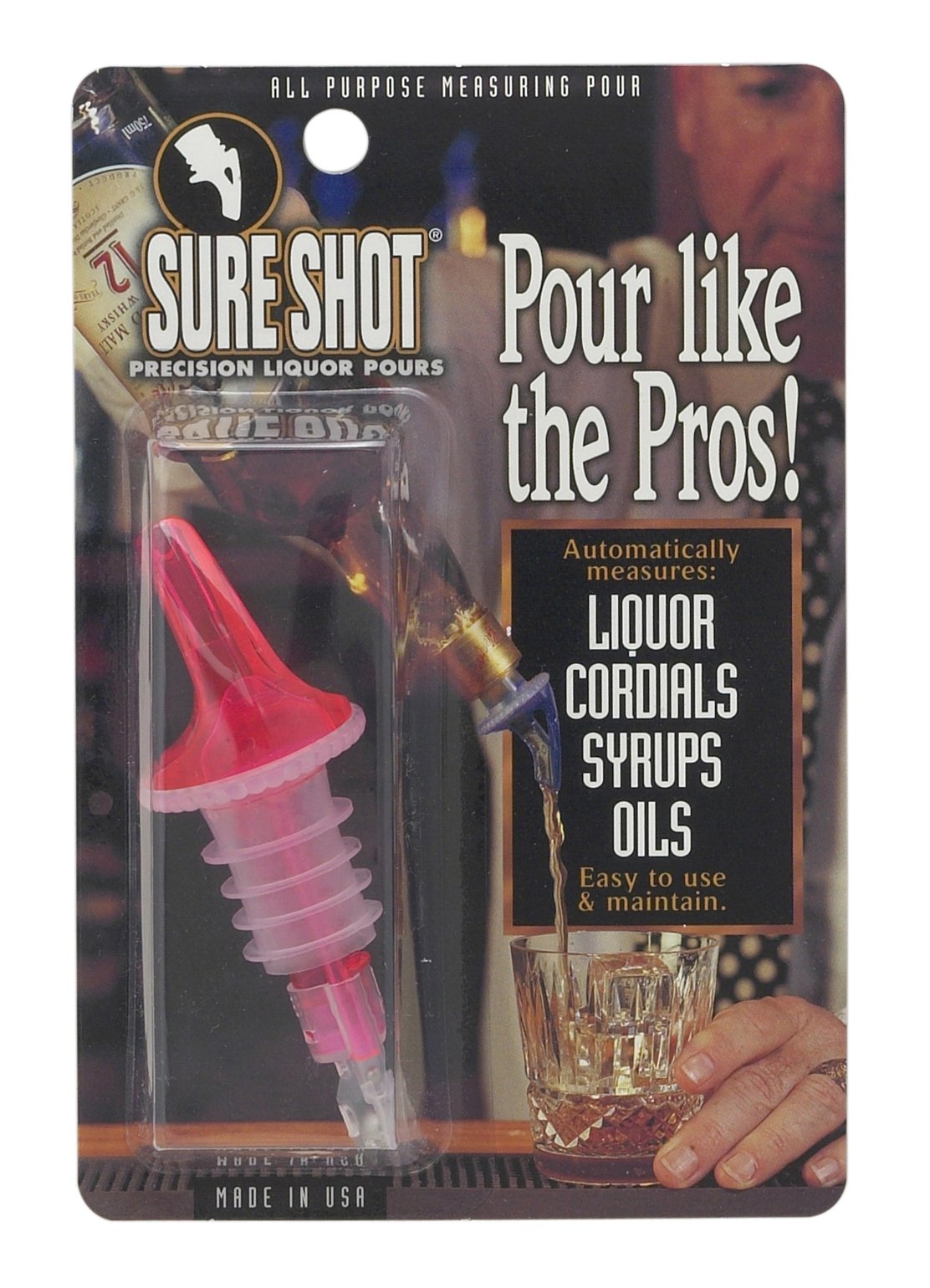 Sure Shot Assorted Color 3-Ball Measured Liquor Pourer
