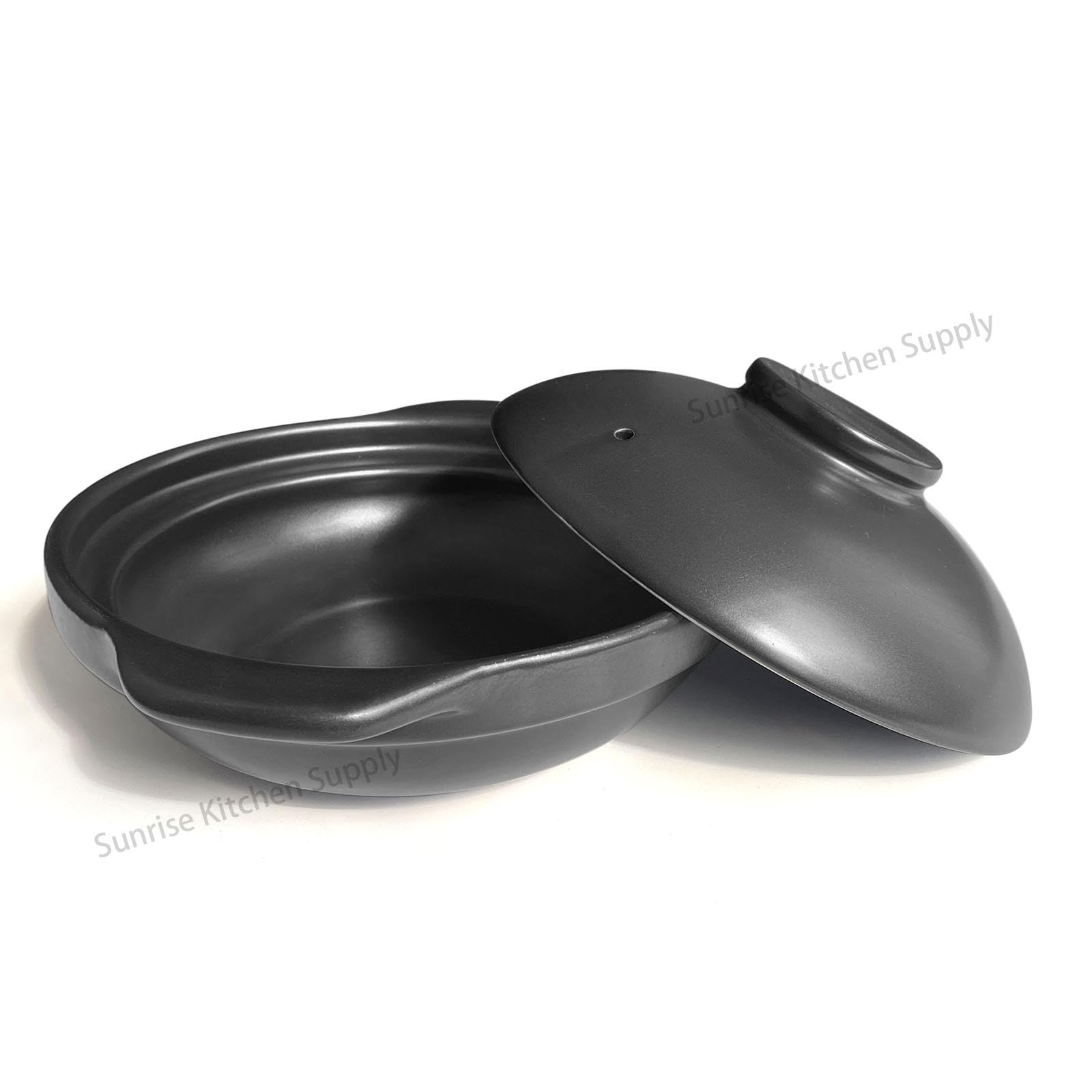 Sunrise Kitchen Supply Black Casserole Clay Pot (40, Ounces)